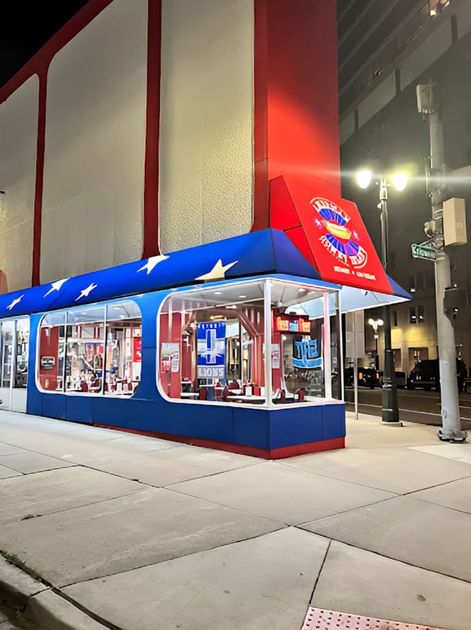 As night falls, American Coney Island glows like a beacon for hungry souls &ndash; the late hours welcome night owls and service workers when other kitchens have closed.