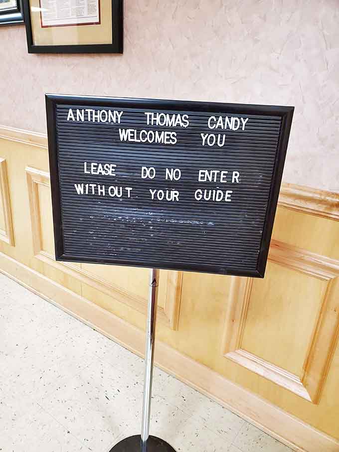 Please do not enter without your guide &ndash; the most delicious warning sign ever posted. Chocolate adventures await beyond.