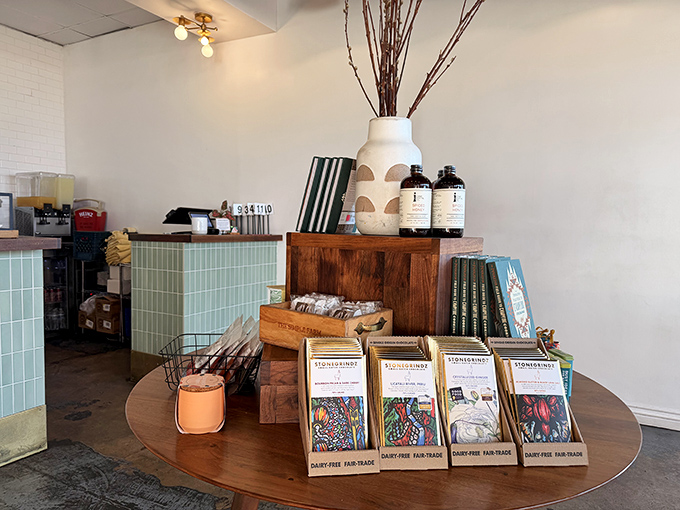 Beyond sandwiches, a carefully curated selection of artisanal chocolates and local products extends the Worth experience into take-home treasures.