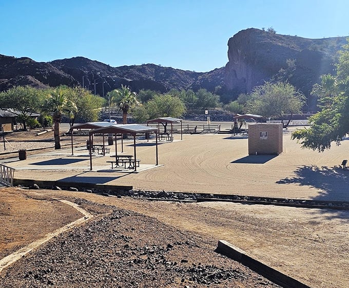 Shaded picnic areas offer respite from the sun, perfect for refueling between swimming, hiking, and making memories.