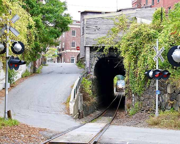 Bellows Falls Tunnel represents the town's important railroad history, connecting it to the wider region.