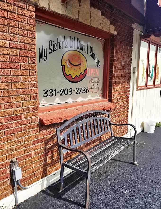 The perfect waiting spot &ndash; where anticipation builds and the aroma of fresh donuts tests your patience.