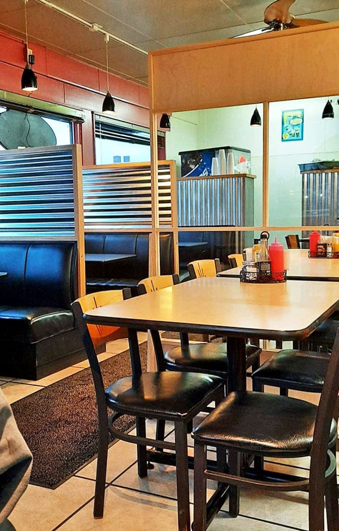 The interior's simple design puts the focus where it belongs &ndash; on the food and the company you're sharing it with, no distractions necessary.