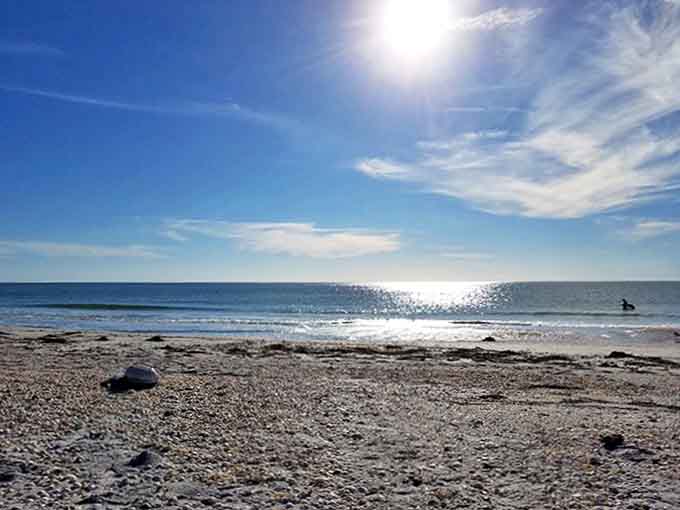 Sunlight dances across gentle waves like nature's own light show. Better than any screen saver you've ever had.