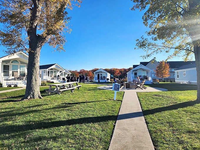 Lakeside living perfected: These charming cottages offer all the comforts of home with Lake Erie's therapeutic waters just steps away.