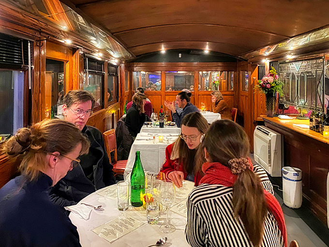 Diners packed into this cozy converted railcar share the intimate experience of exceptional food in Vermont's most unlikely fine dining venue.