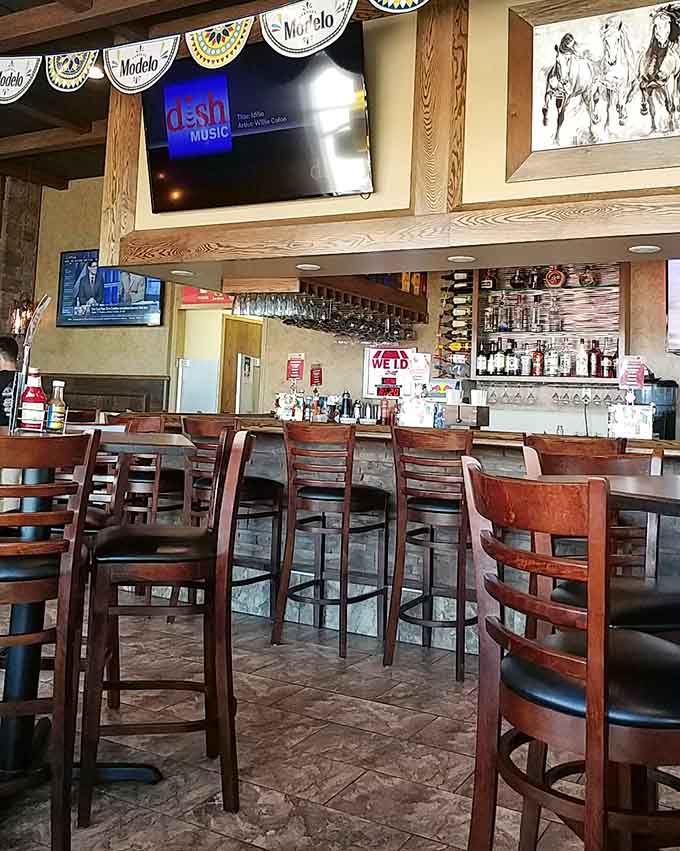 The dining area offering plenty of space to spread out and enjoy your feast properly.