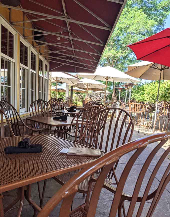 When the weather cooperates, this patio becomes prime real estate for enjoying great food in the fresh air.