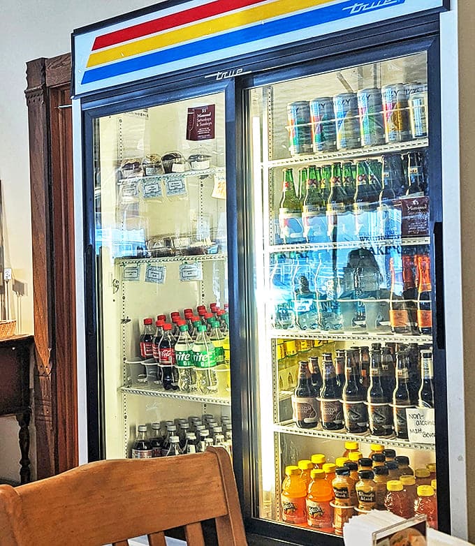 The drink cooler stands ready to quench any thirst &ndash; because fighting over the last slice works up quite a beverage need.