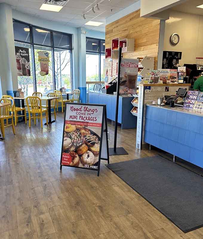 Grab a yellow chair and settle in for some serious donut contemplation and consumption.