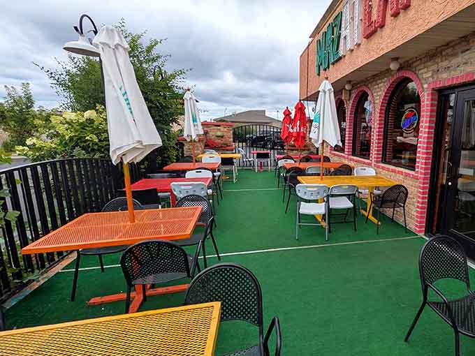The outdoor patio transforms your meal into an alfresco experience that's perfect for those beautiful Minnesota summer evenings.