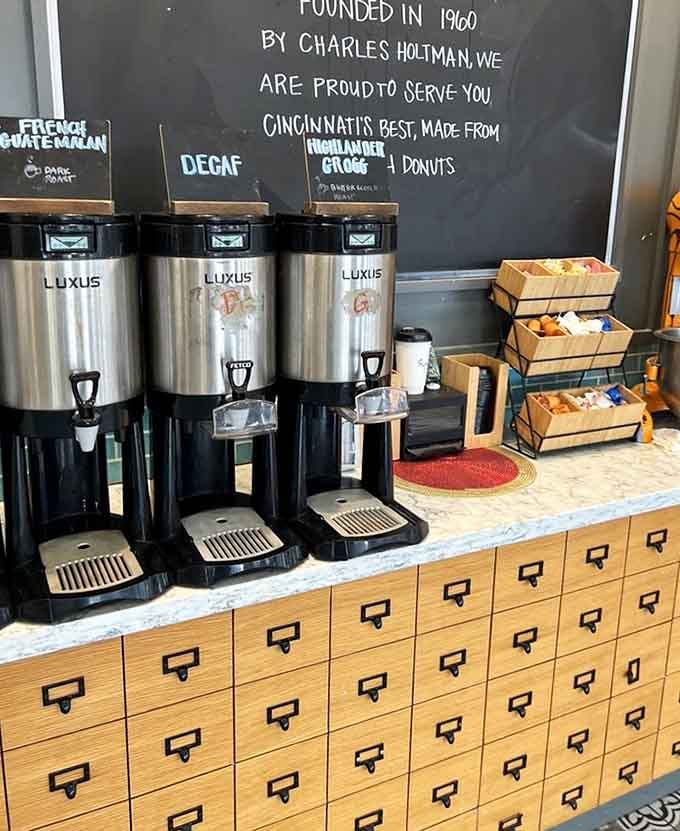 Quality coffee on tap means you can fuel your donut adventure properly, because great pastries deserve great beverages.