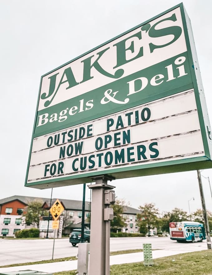 Simple signage announces what locals already know: this unassuming spot serves some of the finest bagels you'll find anywhere in Illinois.