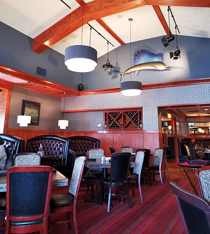 Another angle reveals the restaurant's attention to detail, from lighting to seating to overall ambiance.