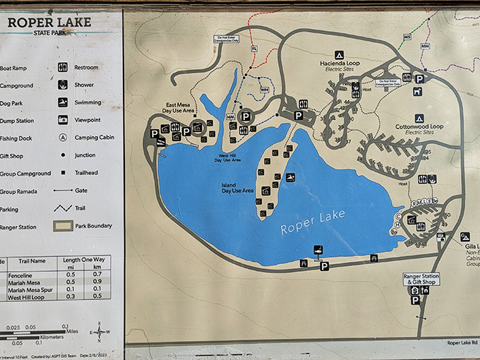 The park map reveals a wonderland of possibilities packed into 338 acres, like the Swiss Army knife of outdoor experiences.