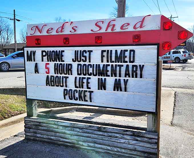 Signage with personality that lets you know this place doesn't take itself too seriously, just the food.