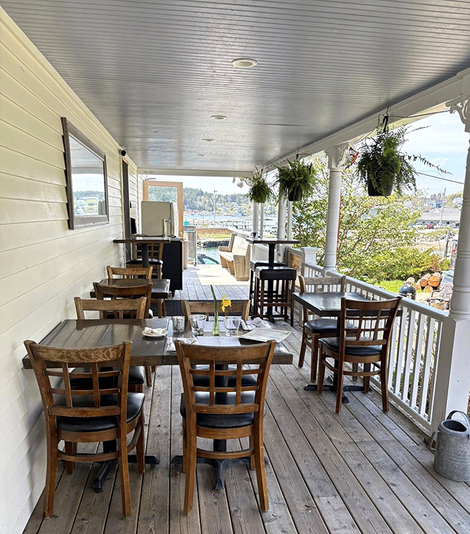Dine with the harbor as your backdrop &ndash; these coveted porch tables offer Maine's perfect trifecta: fresh air, water views, and seafood that just met your plate.