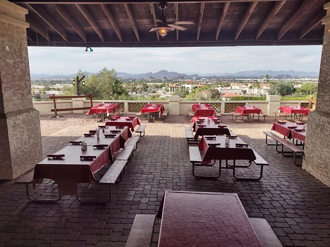 The outdoor patio offers Phoenix views that'll make your steak taste even better &ndash; a panoramic feast for eyes hungry for urban sunsets.
