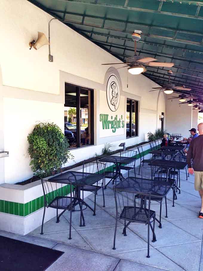 Outdoor seating invites diners to enjoy Tampa's weather along with their culinary treasures from Wright's kitchen.