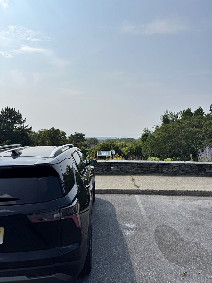 Even the parking area offers glimpses of the spectacular views to come. Talk about building anticipation for the main attraction!