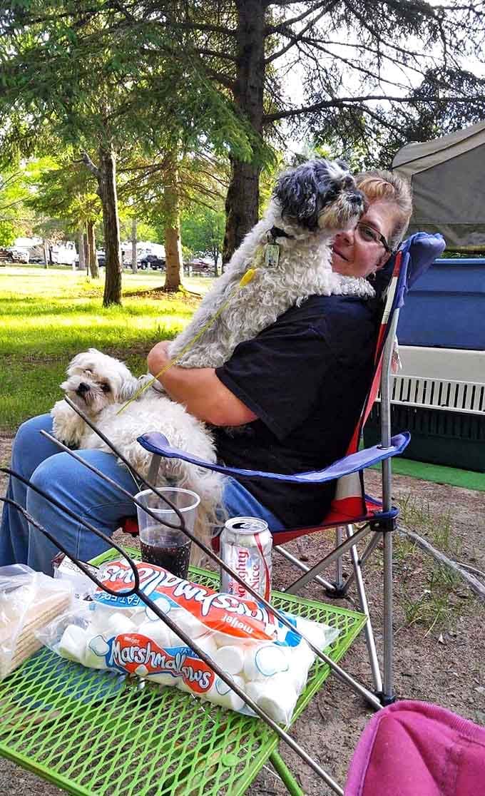 Pet-friendly camping means your furry friends can enjoy the adventure too, though they might hog the best chair.