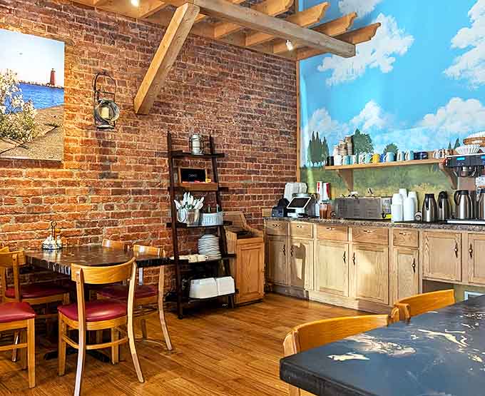 The prep station offers glimpses of breakfast magic being created by people who clearly know their way around eggs.