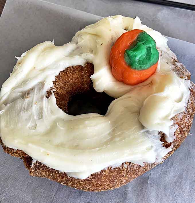 Not just a pumpkin donut &ndash; it's fall's greatest hit album, featuring cream cheese frosting and a tiny pumpkin backup singer.
