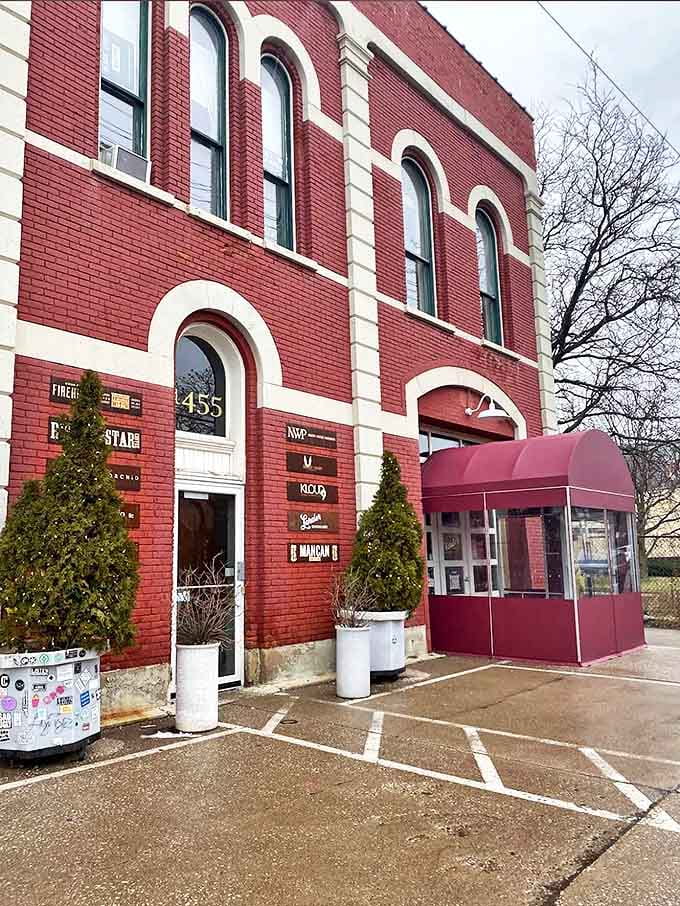 The classic brick fa&ccedil;ade wears its business signs like medals of honor. A coffee destination that stands out in Ohio City's vibrant landscape.