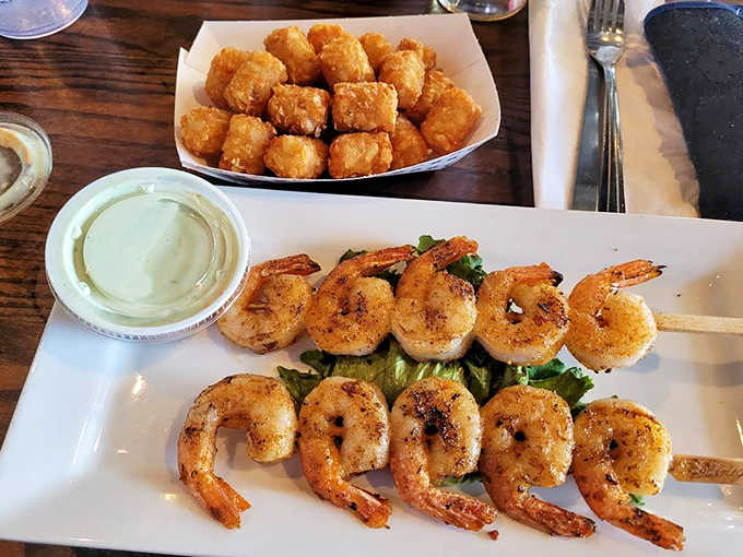 Ocean treasures perfectly seasoned and grilled! These plump beauties prove Wishbone's mastery extends well beyond the chicken coop.