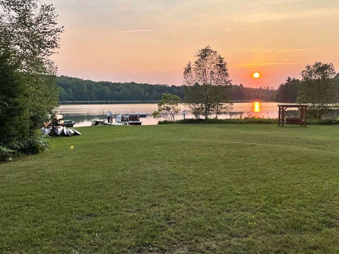 Sunset transforms the grounds into a painting that no filter could improve&mdash;nature showing off its evening wardrobe change.