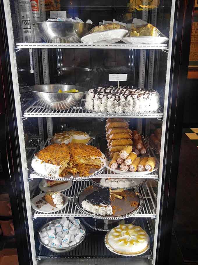 That dessert case near the entrance is basically a sweet siren song calling to anyone with even a tiny bit of room left.