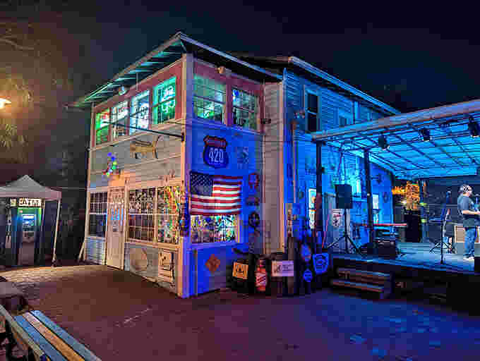 Terra Fermata lights up the night with live music and twinkling lights, where locals gather to celebrate Florida evenings under the stars.