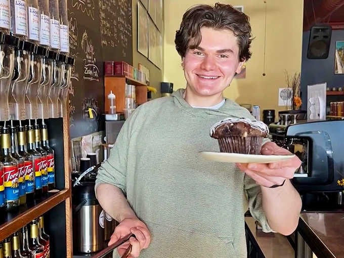 That smile says it all&mdash;when your muffin is this photogenic, you can't help but show it off before the first heavenly bite.