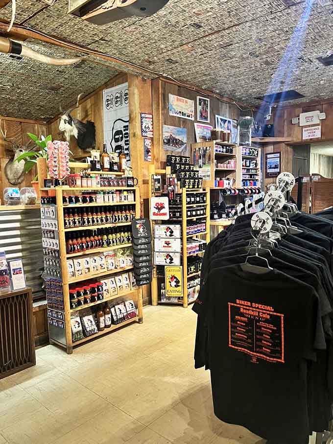 Merchandise displays offer wearable memories that'll spark conversations long after your visit ends here.