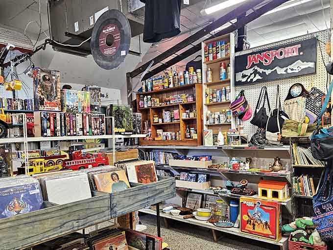 Vinyl records and vintage bags create the perfect pairing for music lovers who believe everything sounds better with a little crackle.