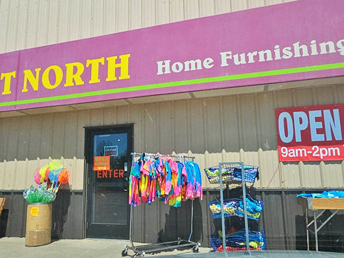 Summer merchandise spills outdoors like an enthusiastic yard sale &ndash; colorful reminders that Minnesota's brief warm season demands proper celebration equipment.