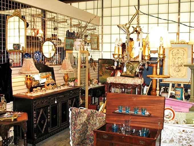 Curated chaos at its finest &ndash; where Victorian furniture neighbors mid-century lamps in a timeline-defying design conversation.