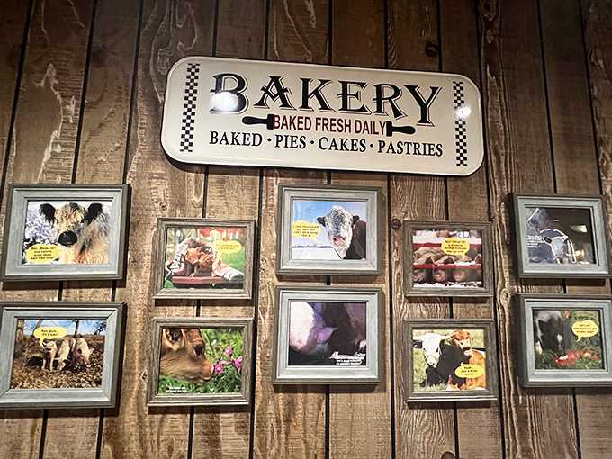 Wall d&eacute;cor that reminds you you're in farm country &ndash; where they understand that good food doesn't need fancy explanations.