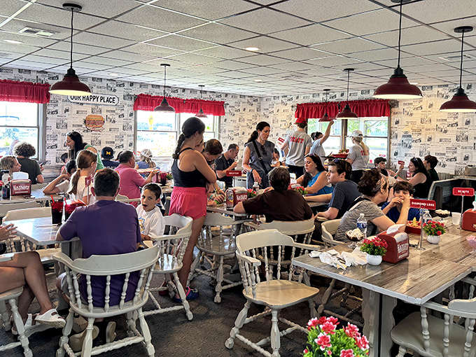 Summer memories in the making &ndash; families gather in this bustling dining room, united by the universal language of exceptional ice cream.