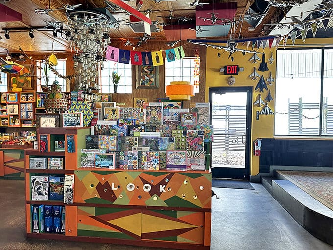 The gift shop area proves Satchel's isn't just feeding stomachs but nurturing local creativity&mdash;browse local art while digesting that perfect pizza.