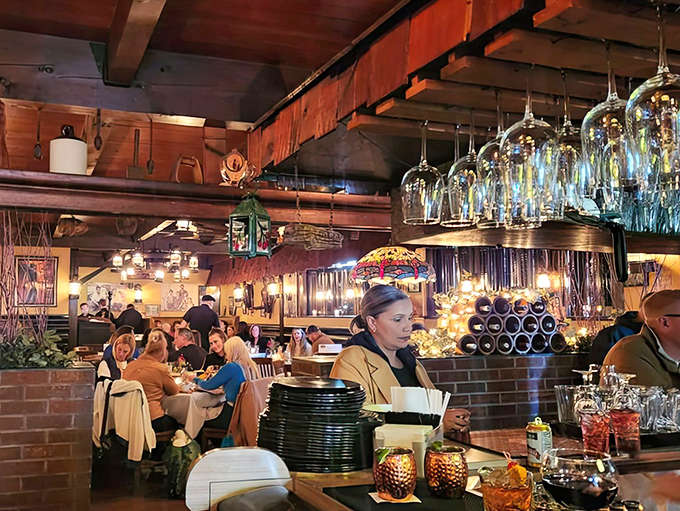 Vintage photographs and memorabilia line the walls, creating a museum of memories where the exhibits include some of the best steaks in the Midwest.