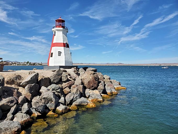 The lighthouse stands sentinel &ndash; a charming maritime touch that somehow feels perfectly at home in the Arizona desert.