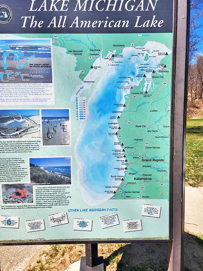 "The All American Lake" isn't just a catchy slogan – this map shows Michigan's freshwater coastline rivals any ocean paradise.