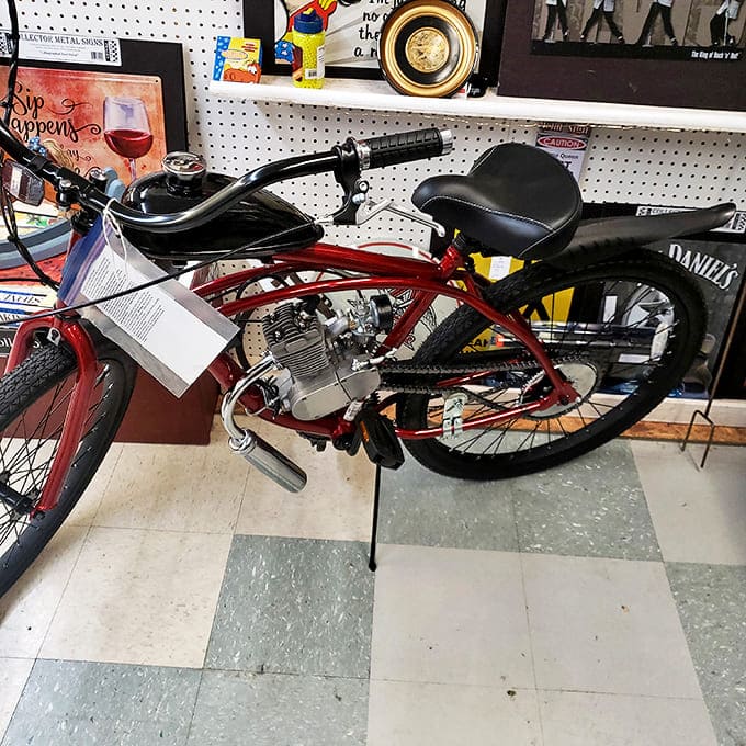 This motorized bicycle blends vintage charm with mechanical ingenuity &ndash; part transportation, part conversation piece, all adventure waiting to happen.