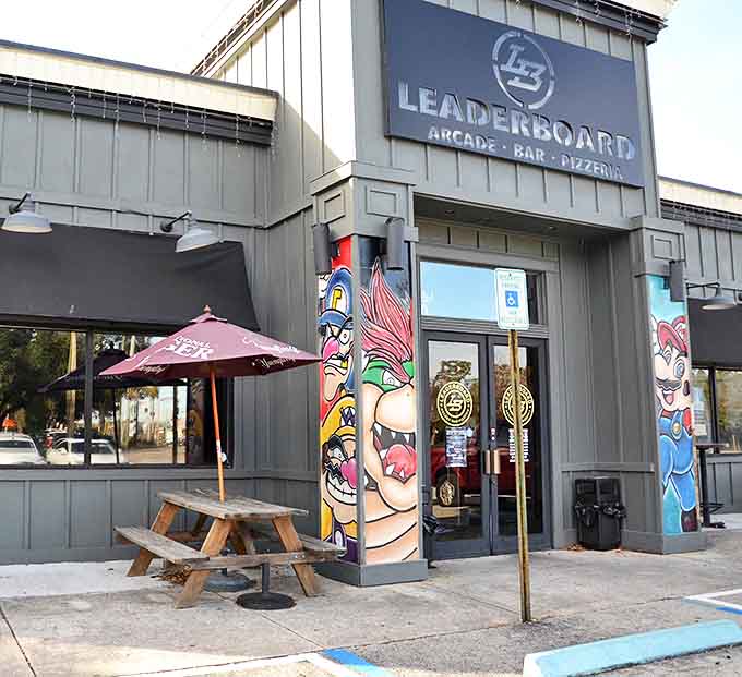 The outdoor seating offers a quiet respite from the sensory carnival inside &ndash; a place to strategize your next gaming move or pizza order.