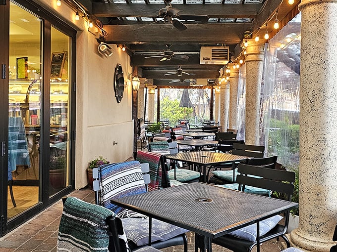 The outdoor patio offers al fresco dining under string lights and desert skies&mdash;the perfect setting for savoring every bite of breakfast bliss.