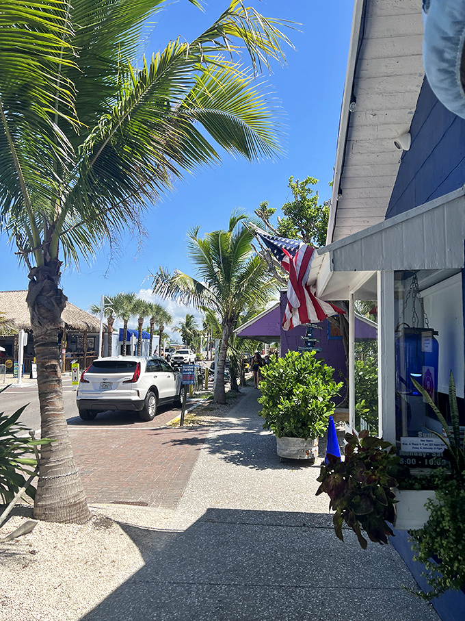 Palm trees line the street outside, creating that quintessential Florida ambiance that somehow makes seafood taste even fresher.