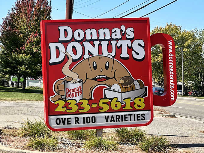 The iconic Donna's Donuts sign promises "OVER 100 VARIETIES" &ndash; a claim they back up with delicious evidence daily.