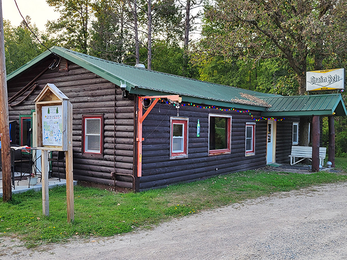 The exterior view shows a building that's been serving hungry travelers and locals alike, its weathered charm more appealing than any modern facade could be.