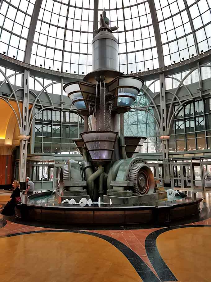 This impressive fountain stands as a testament to public art and gathering spaces, creating a focal point for community connection.